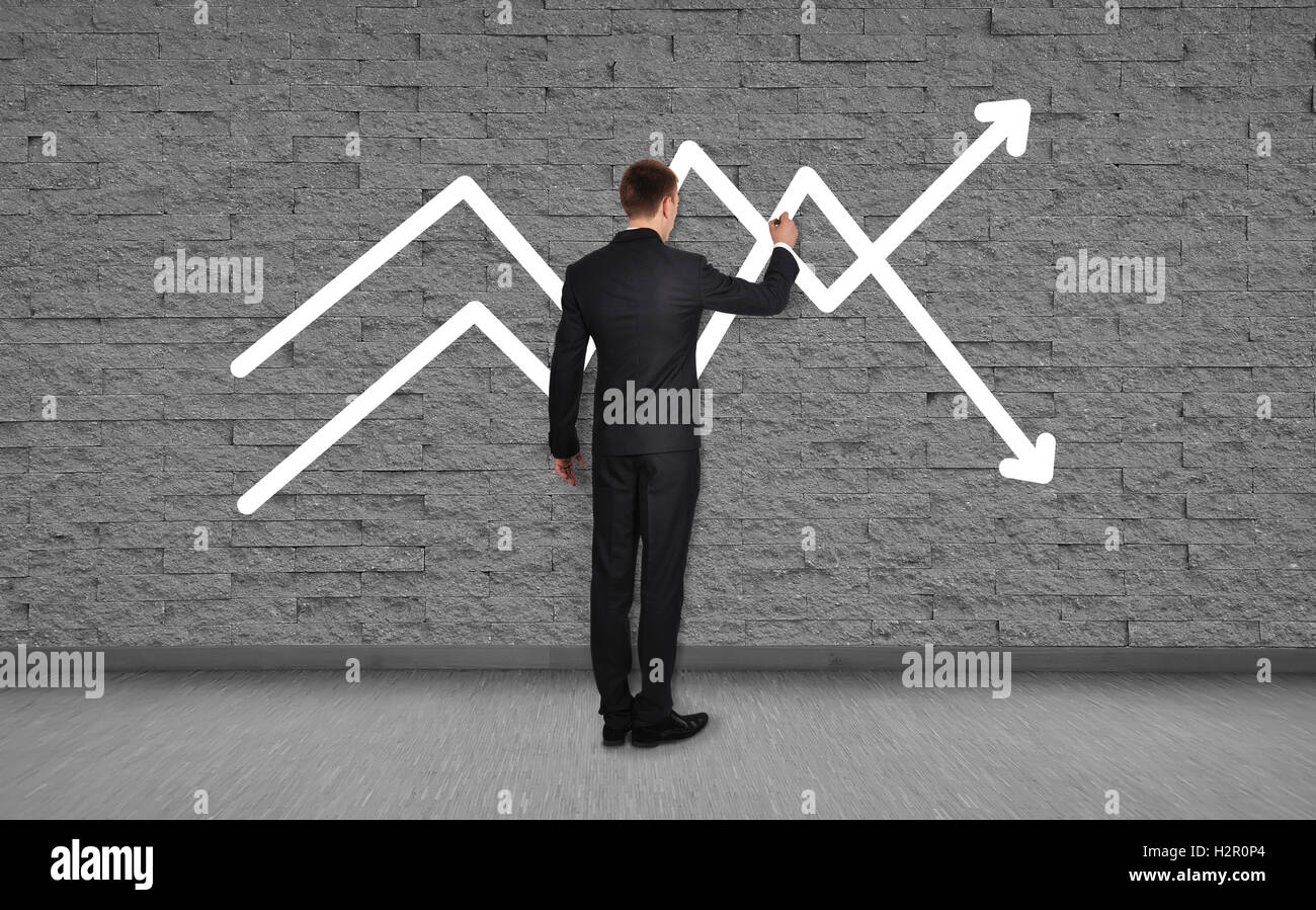 man drawing graph Stock Photo - Alamy