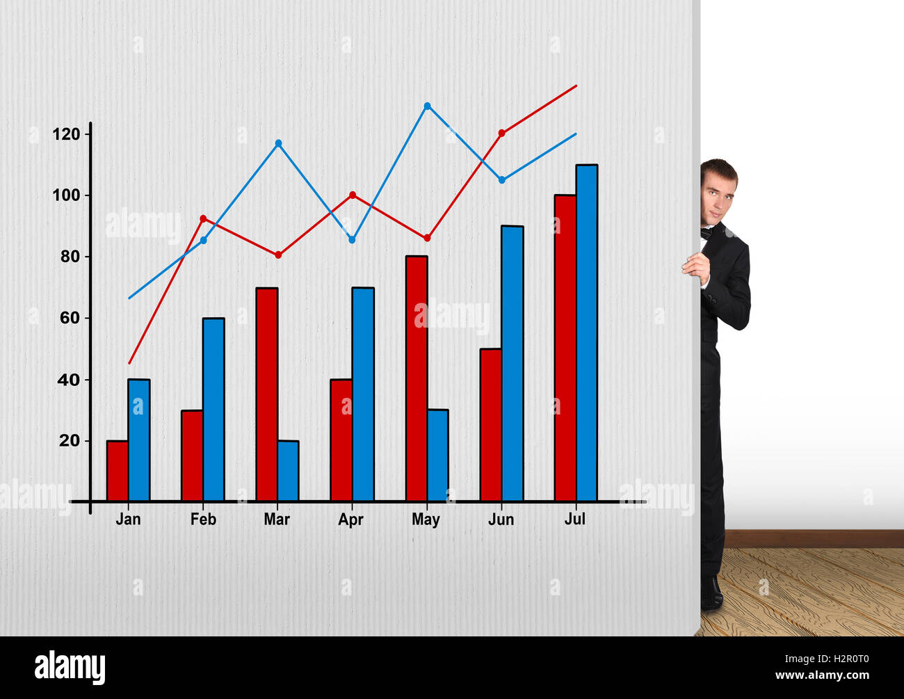 businessman and chart Stock Photo - Alamy