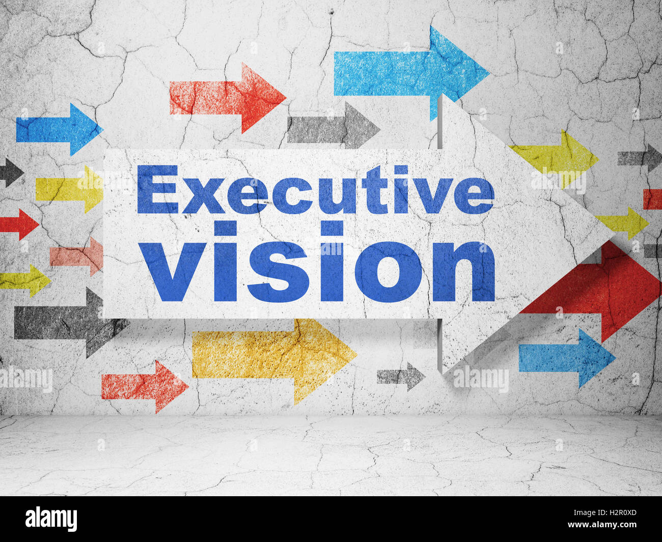 Business concept: arrow with Executive Vision on grunge wall background ...