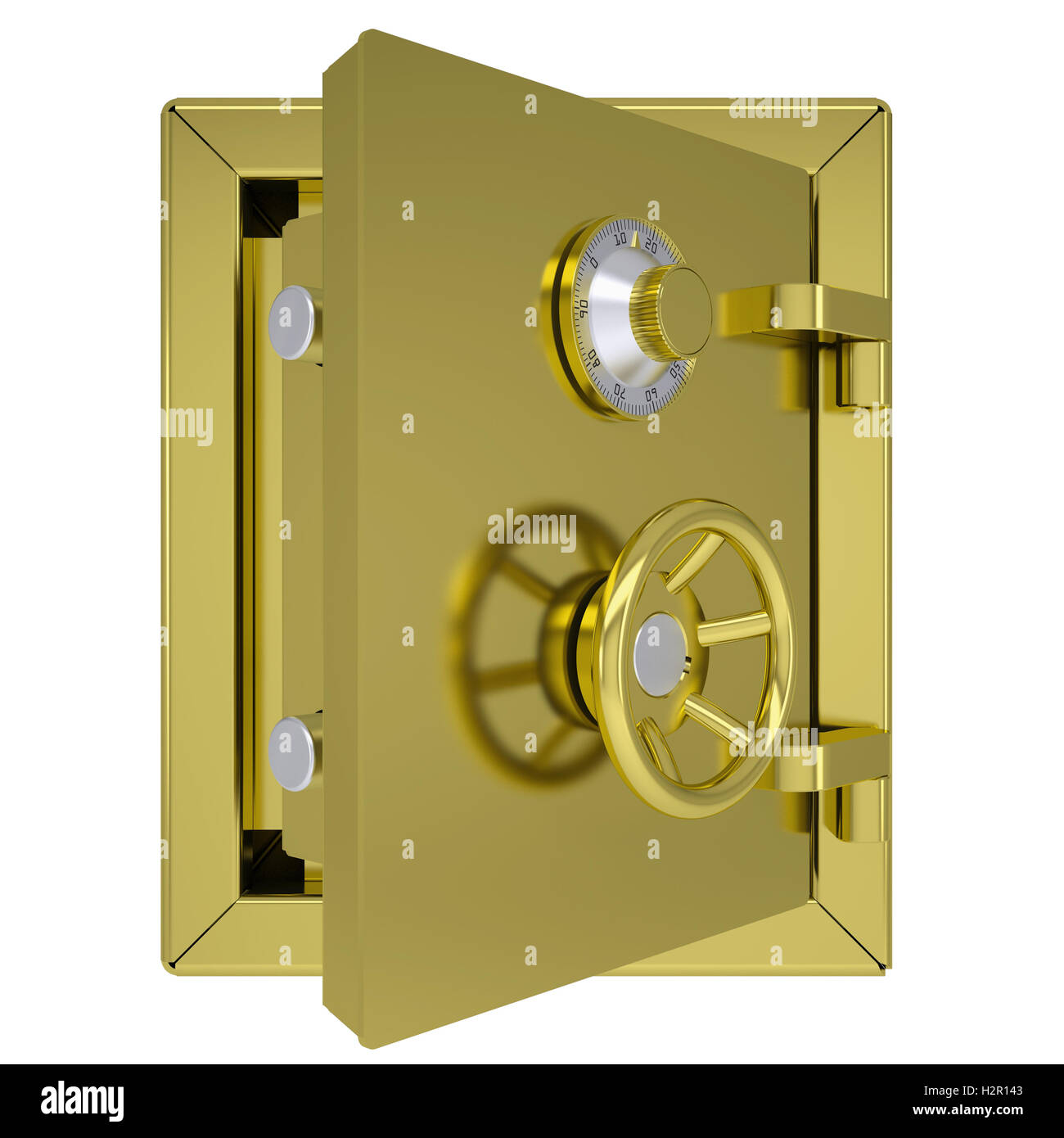Opened gold safe Stock Photo - Alamy