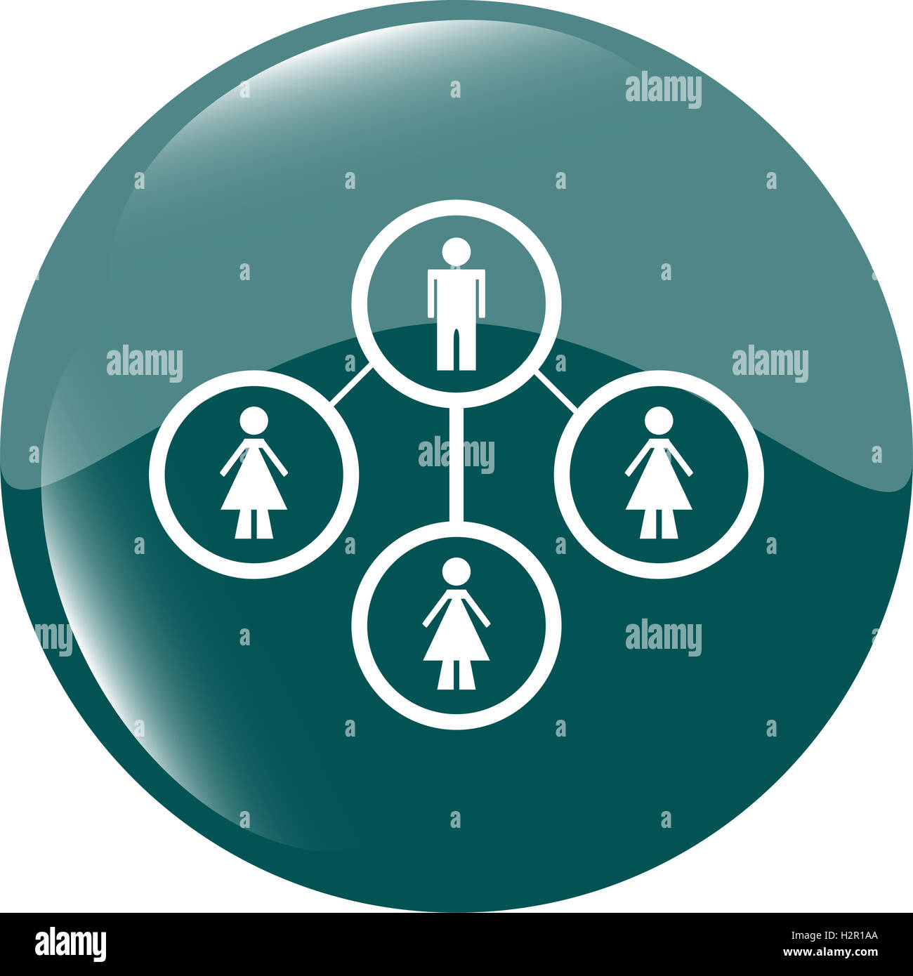 icon button with network of man inside, isolated on white Stock Photo ...