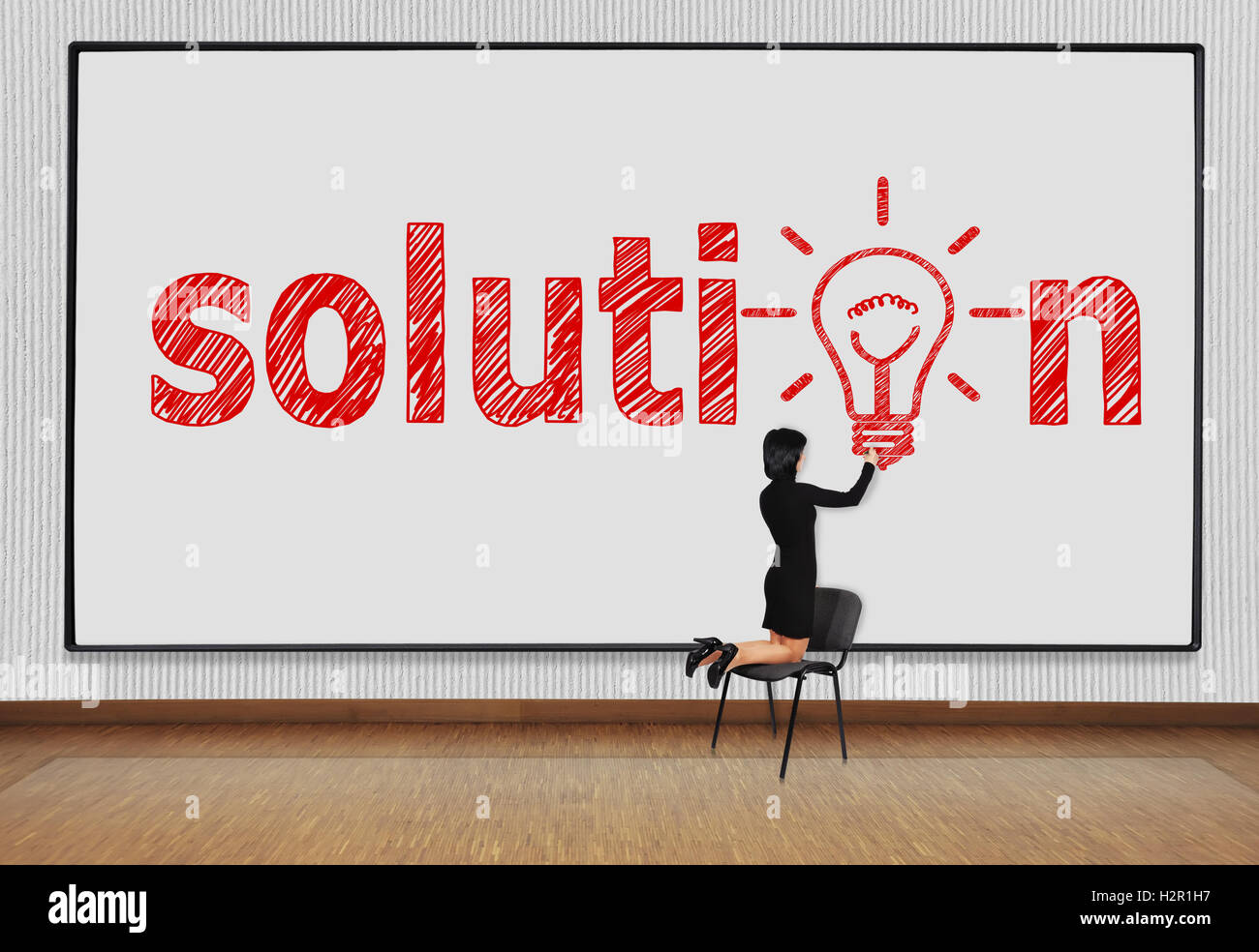 woman drawing solution Stock Photo - Alamy