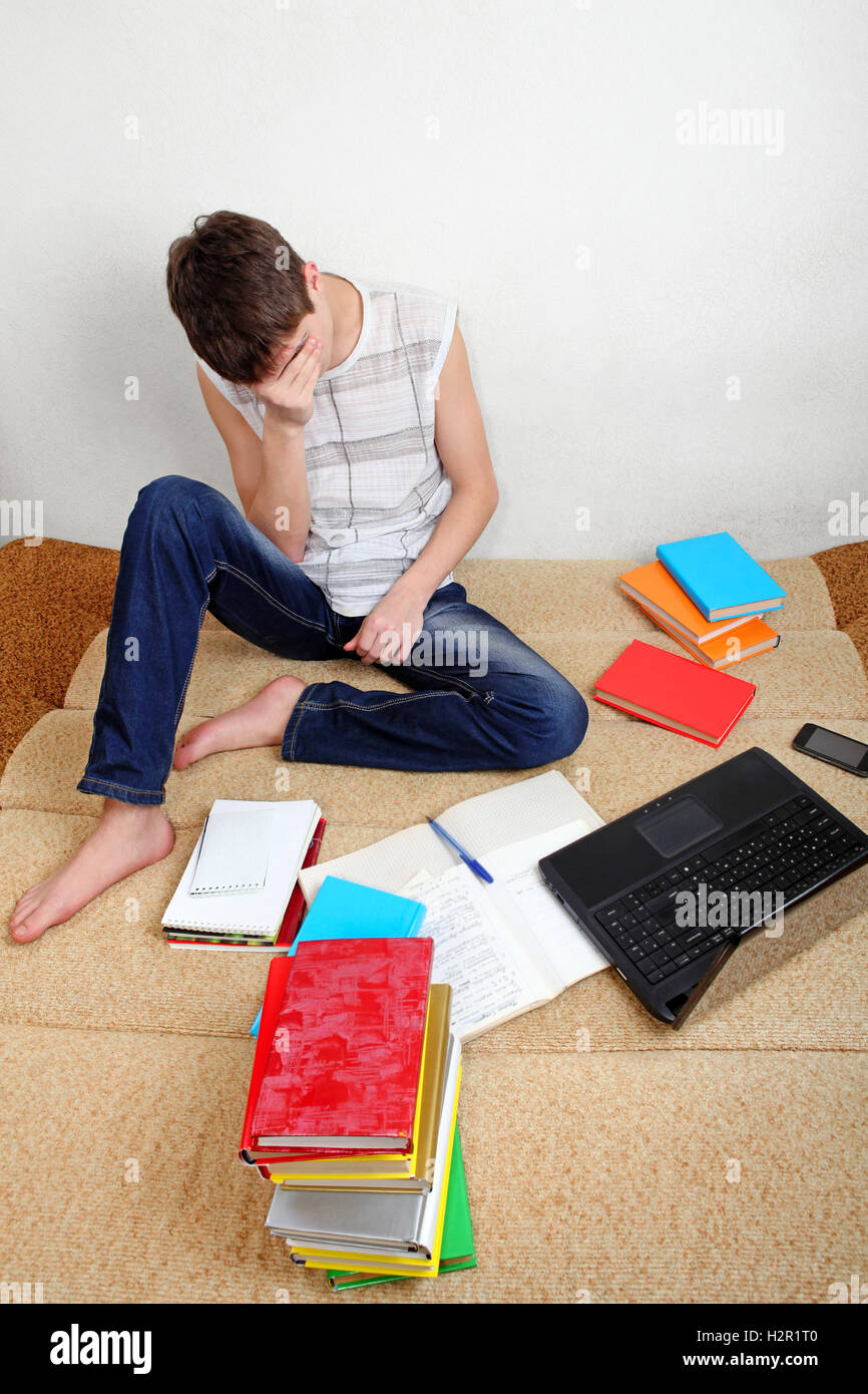Sad Student at Home Stock Photo - Alamy
