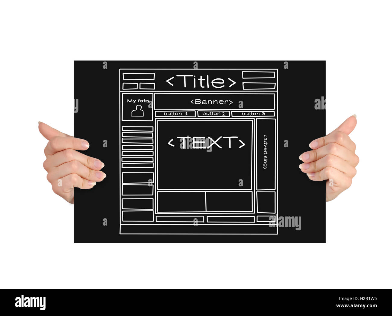 paper with template website Stock Photo - Alamy