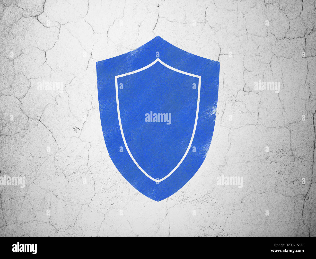 Privacy concept: Shield on wall background Stock Photo - Alamy