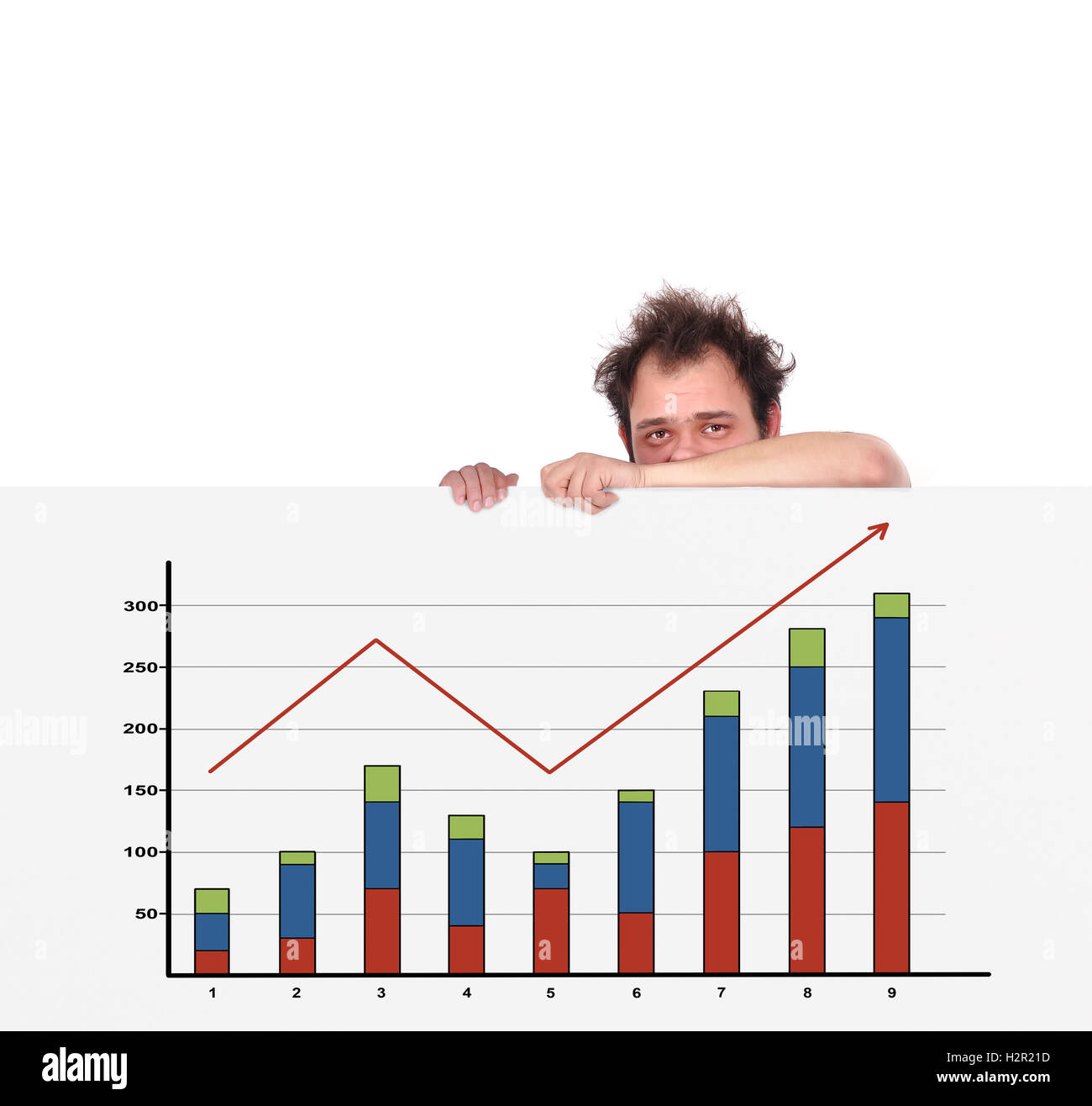 unhappy men and chart Stock Photo - Alamy