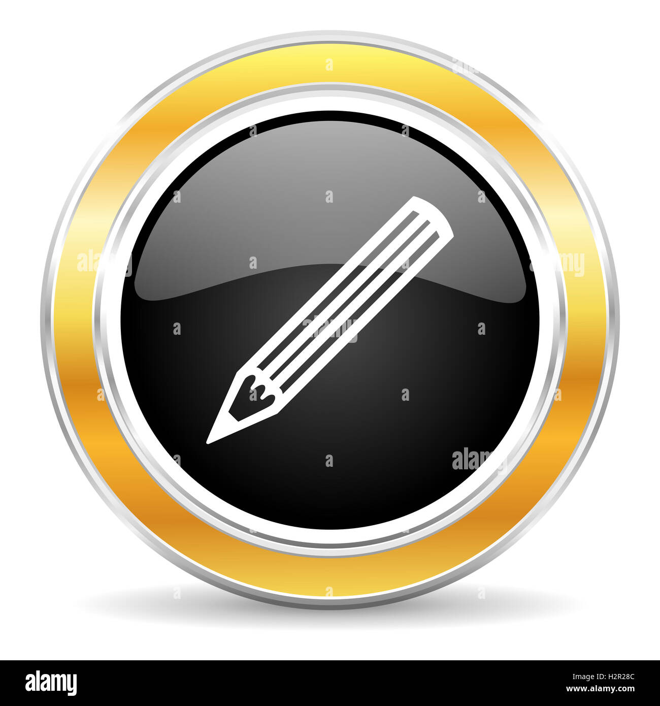 Pencil button icon Cut Out Stock Images & Pictures - Alamy