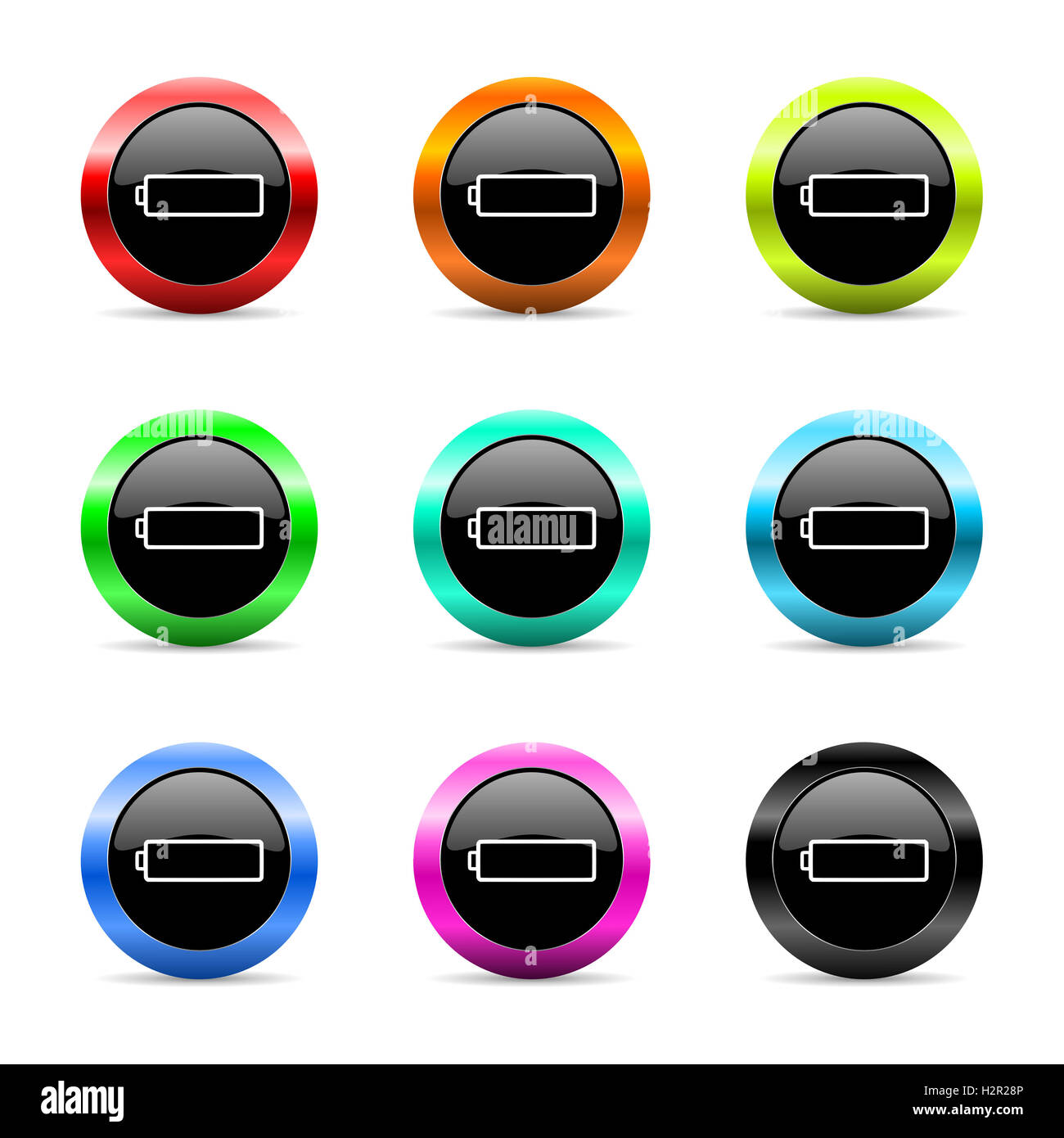 Alkaline battery icon set hi-res stock photography and images - Alamy