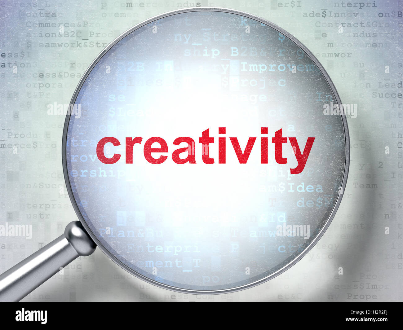 Marketing concept: Creativity with optical glass Stock Photo - Alamy