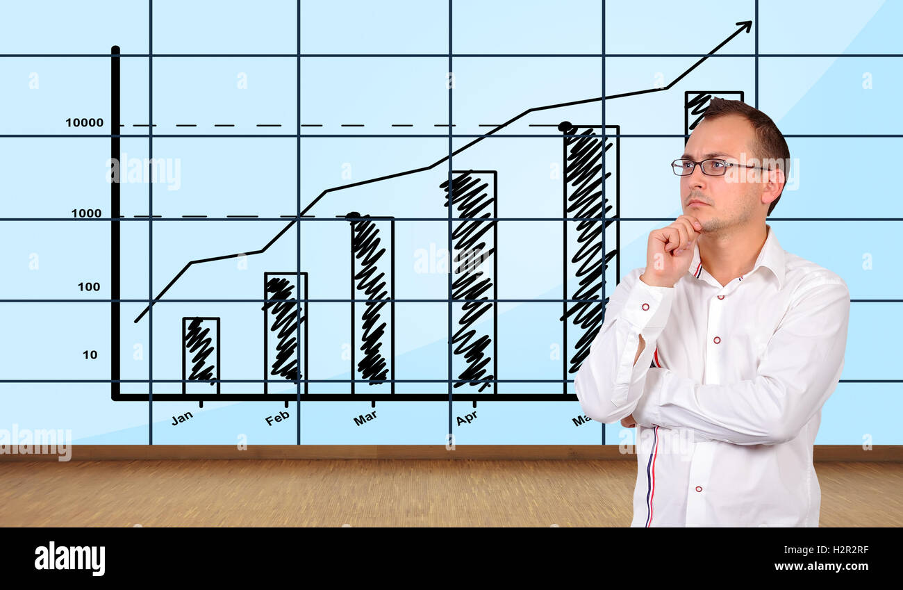 businessman and graphic Stock Photo - Alamy