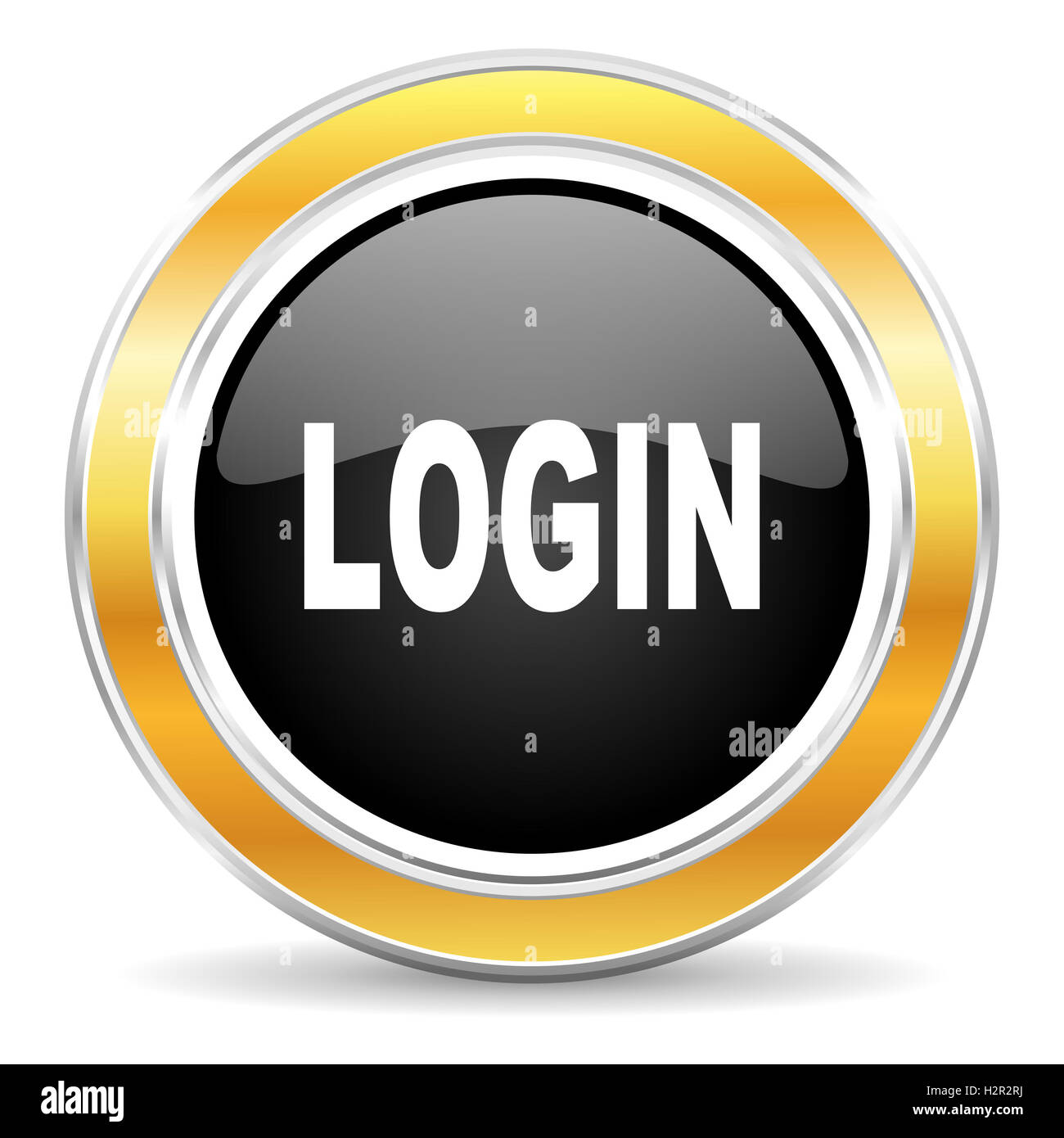 Login black web icon golden hi-res stock photography and images - Alamy