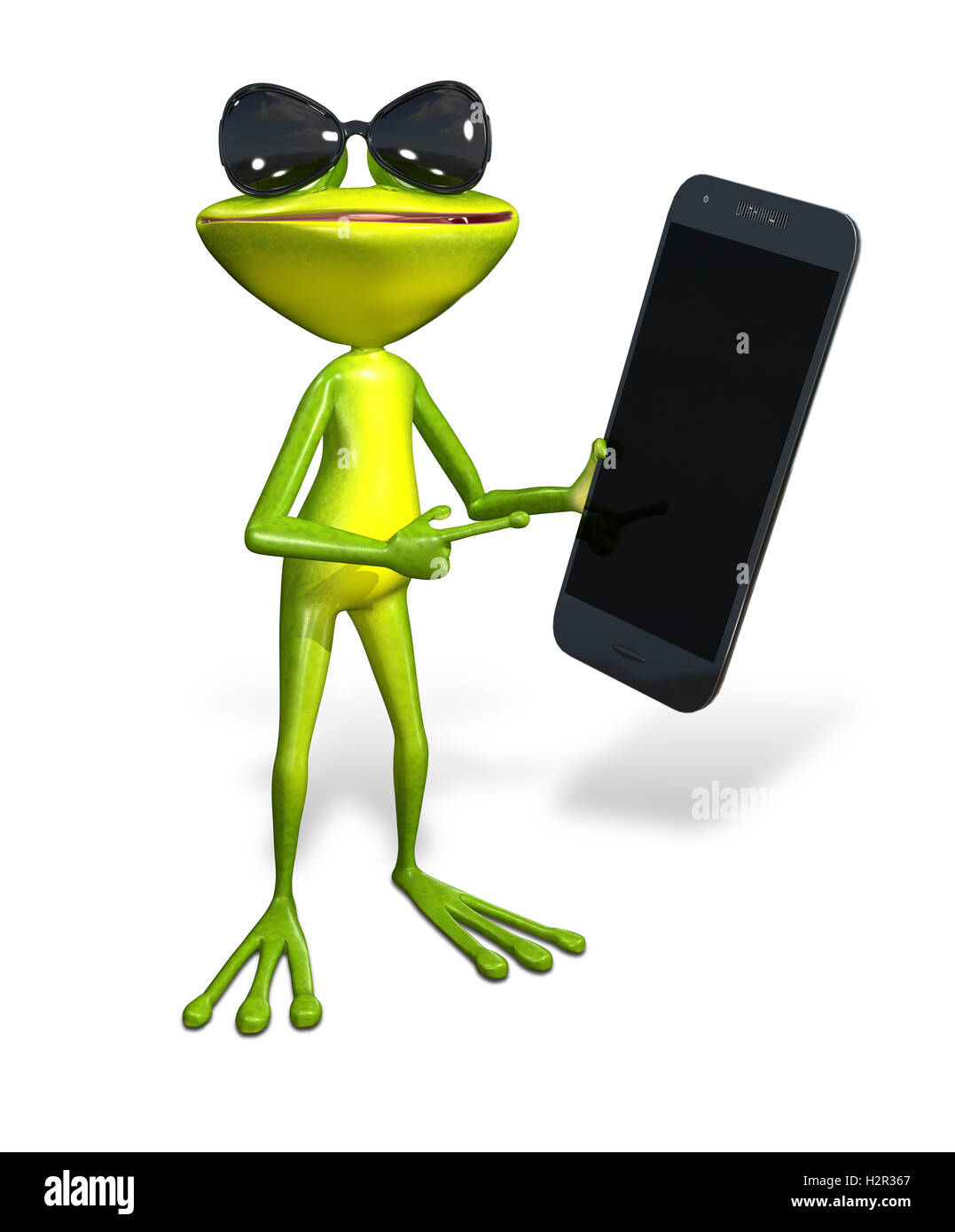 frog with a smartphone Stock Photo - Alamy