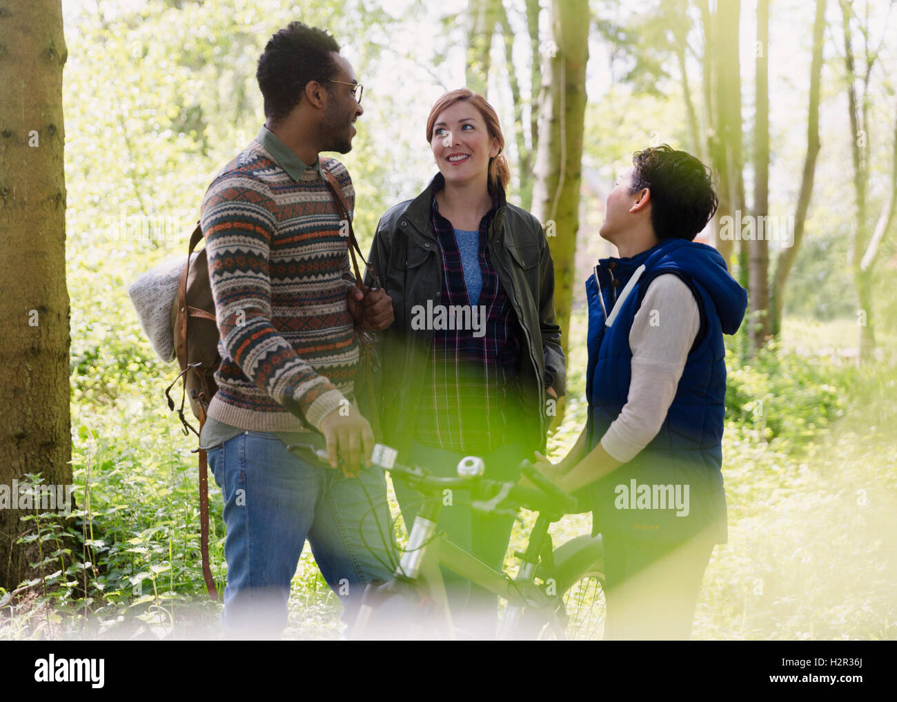 Group friends mountain biking hiking hi-res stock photography and ...