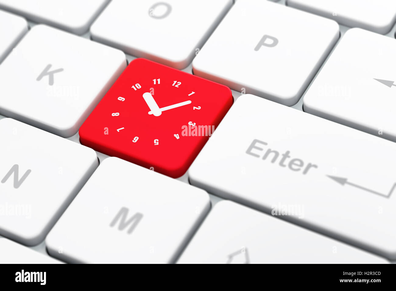 Time concept: Clock on computer keyboard background Stock Photo - Alamy
