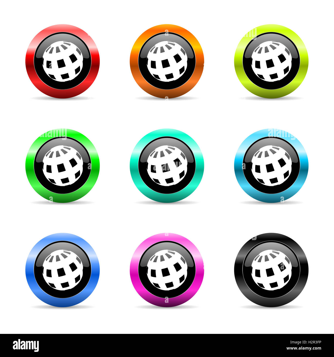earth web icons set Stock Photo - Alamy