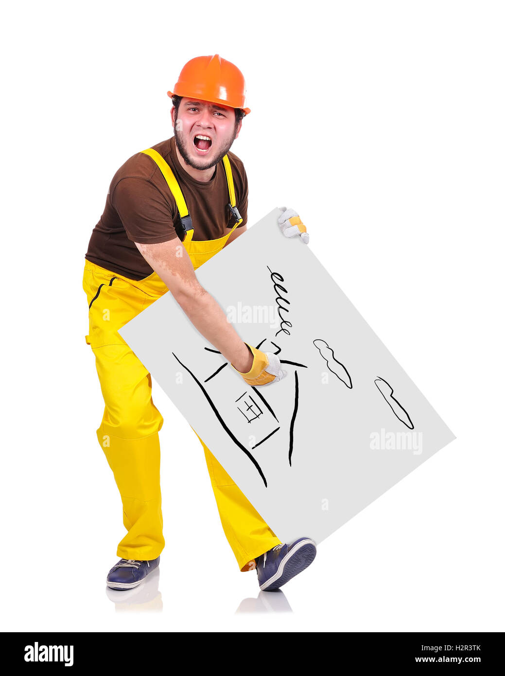 Construction drawing man Cut Out Stock Images & Pictures - Alamy