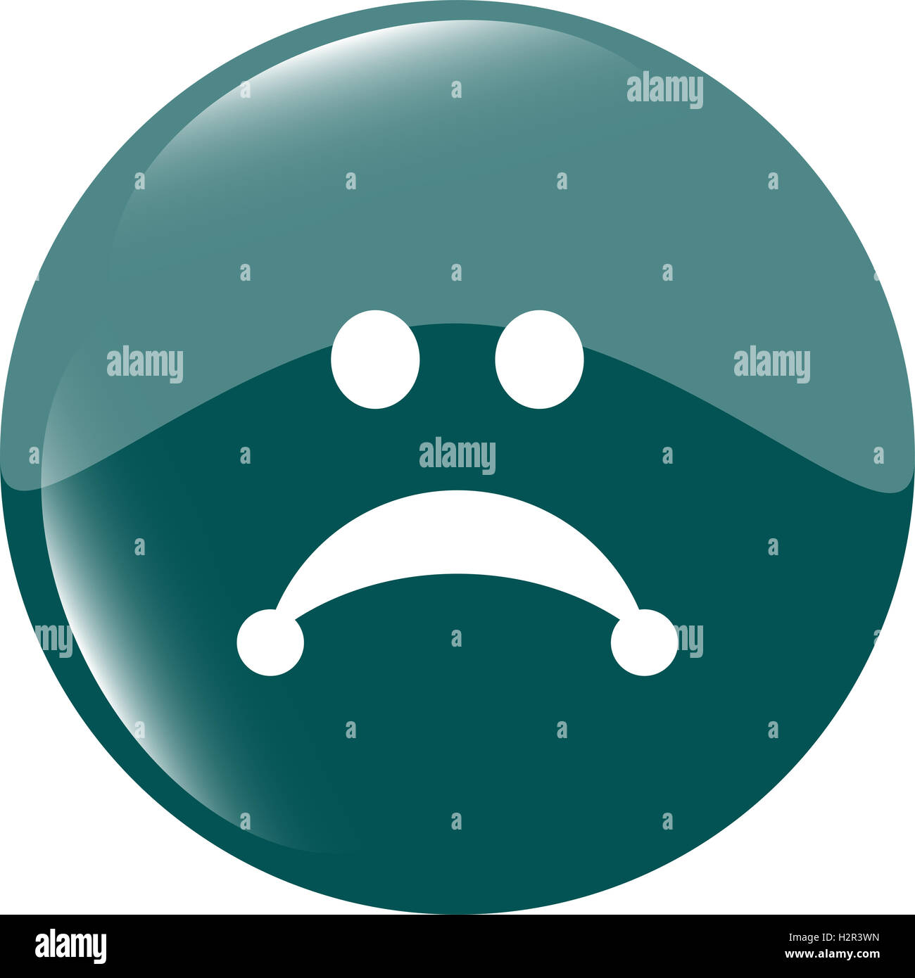Sad icon (button) isolated on white background Stock Photo - Alamy