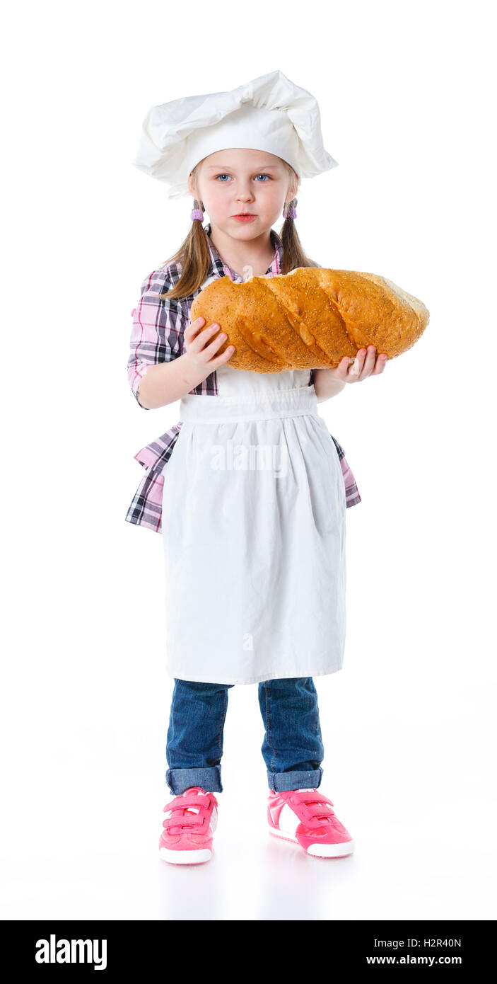 Beautiful little girl happy bread Cut Out Stock Images & Pictures - Alamy