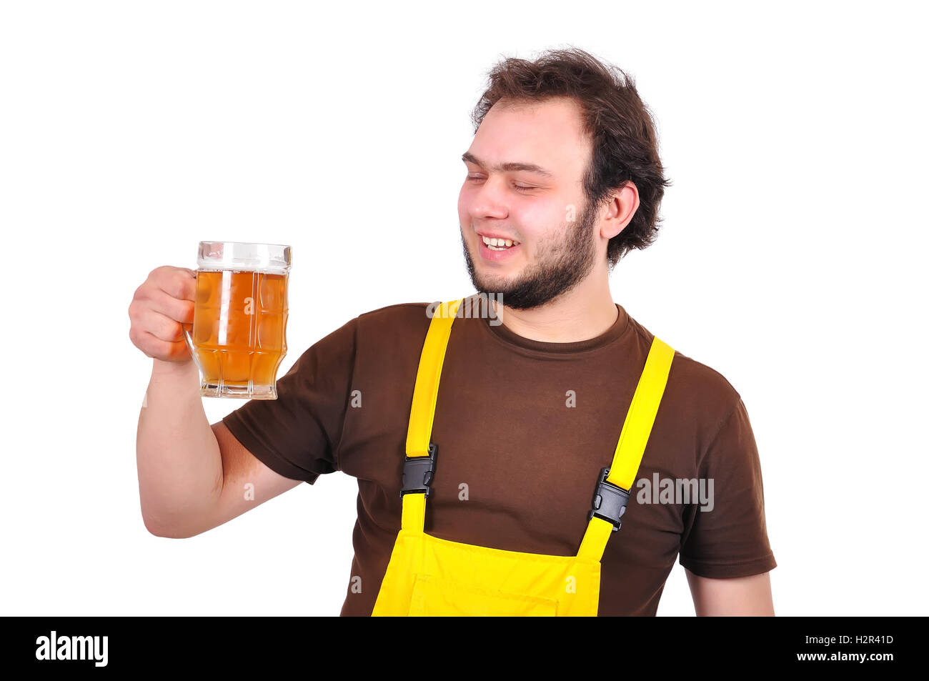 builder with beer Stock Photo - Alamy