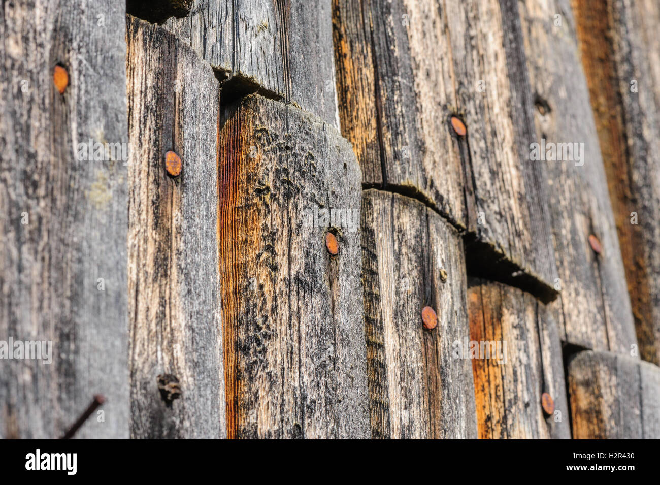 cracked aged wooden boards Stock Photo - Alamy