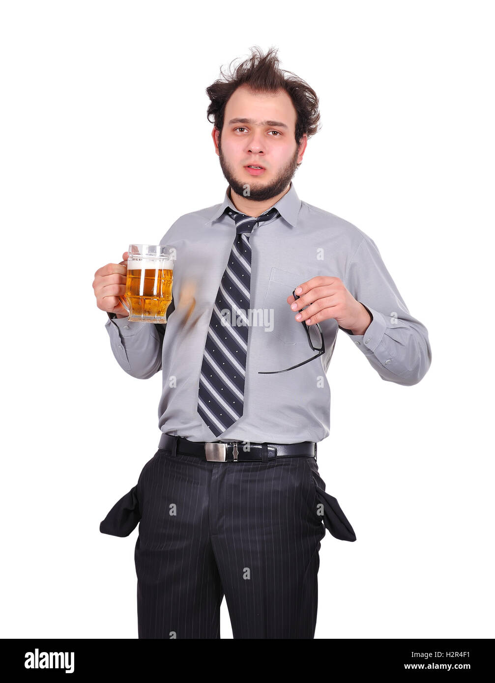 sad drunk businessman Stock Photo - Alamy