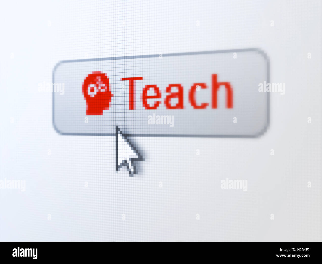 Education concept: Teach and Head With Gears on digital button ...
