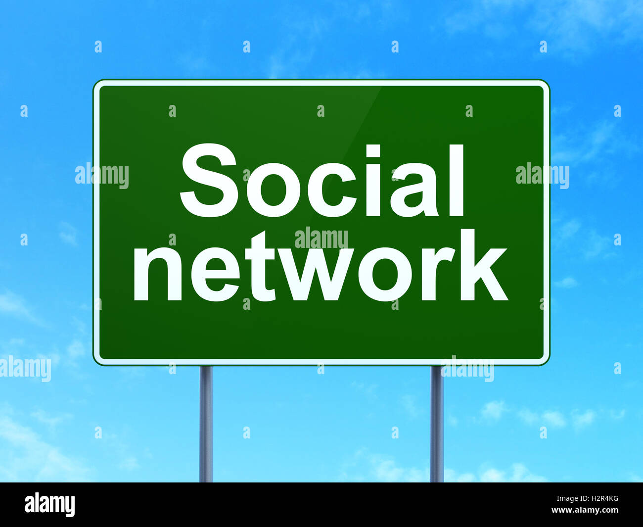 Social media concept: Social Network on road sign background Stock ...