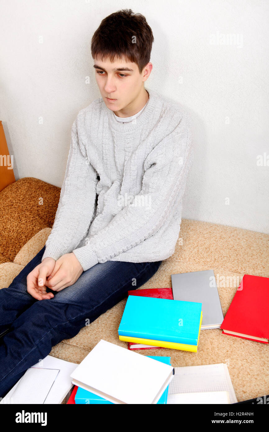 Sad Student at Home Stock Photo - Alamy