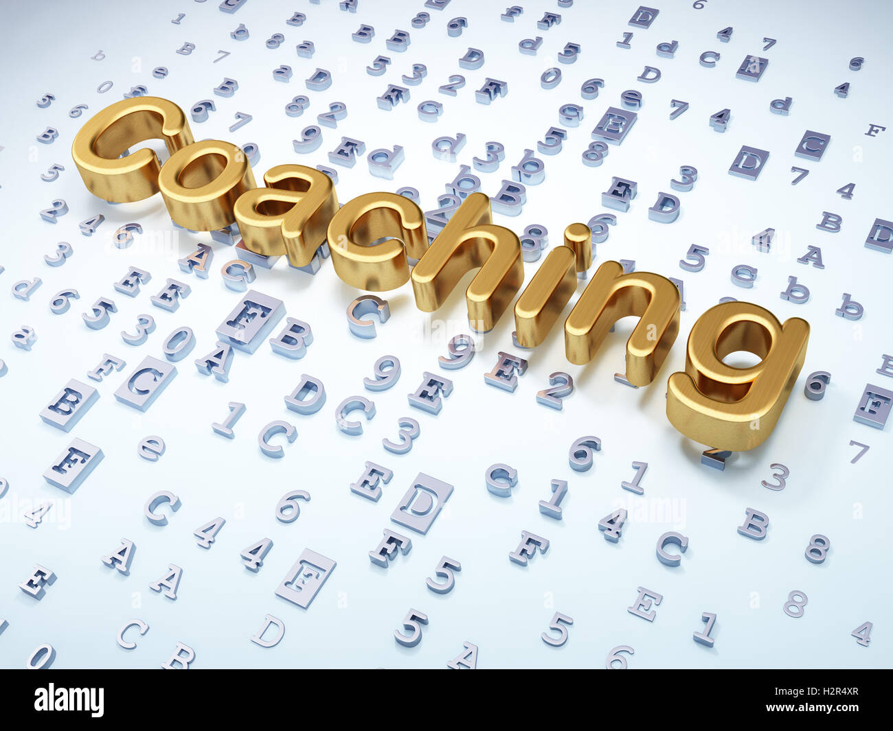 Education concept: Golden Coaching on digital background Stock Photo ...