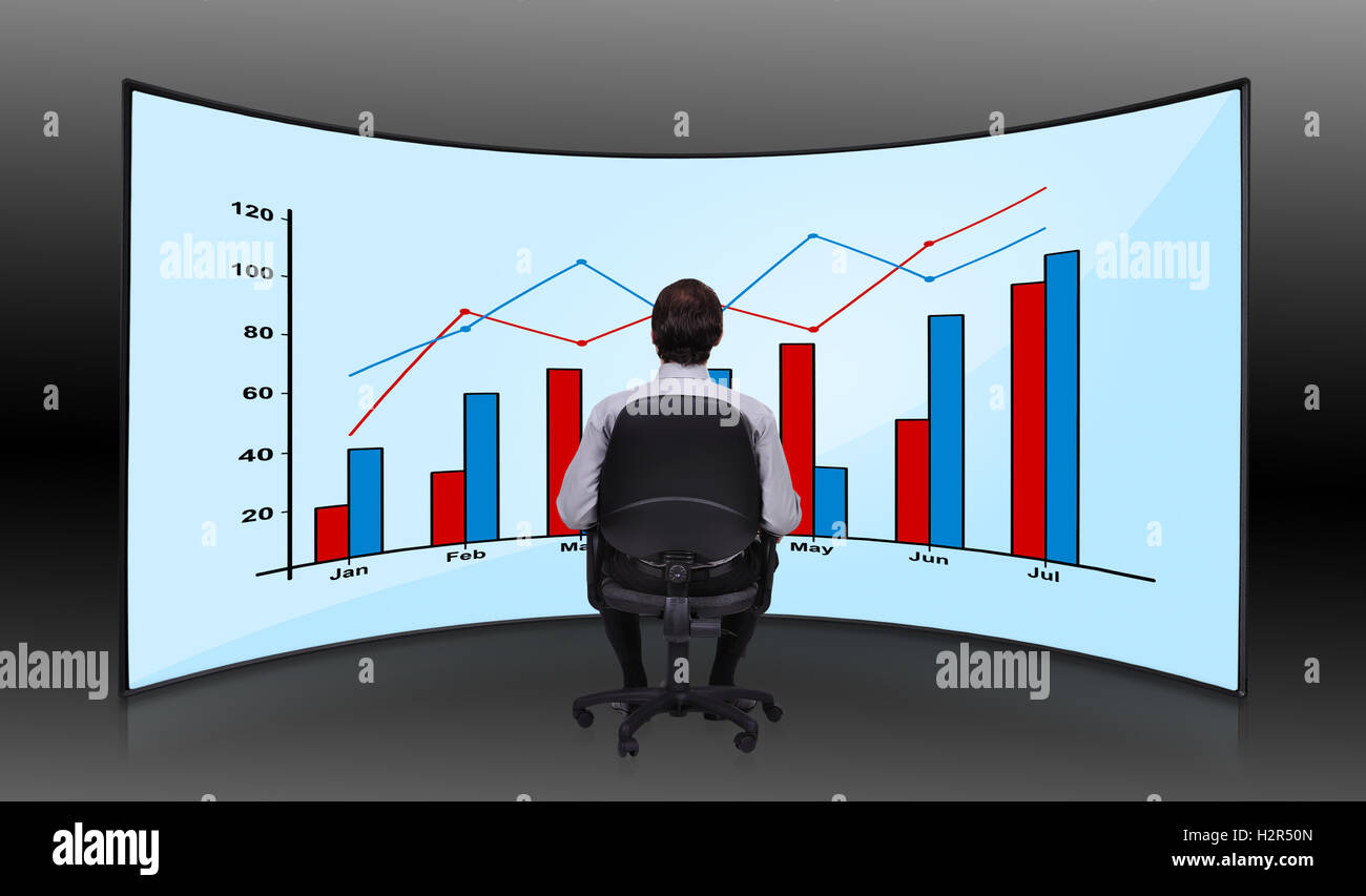 businessman looking at chart Stock Photo - Alamy