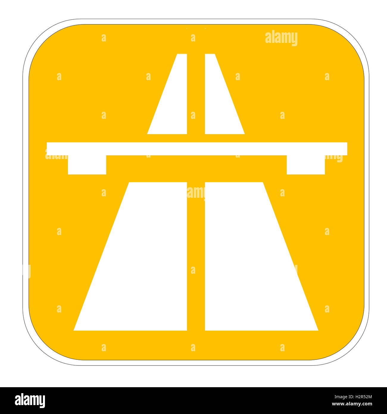 Yellow highway icon Stock Photo - Alamy