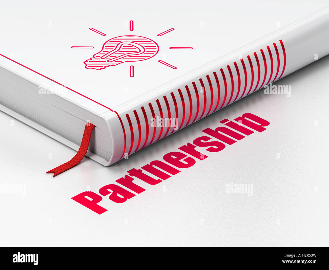 Business concept: book Light Bulb, Partnership on white background Stock Photo - Alamy