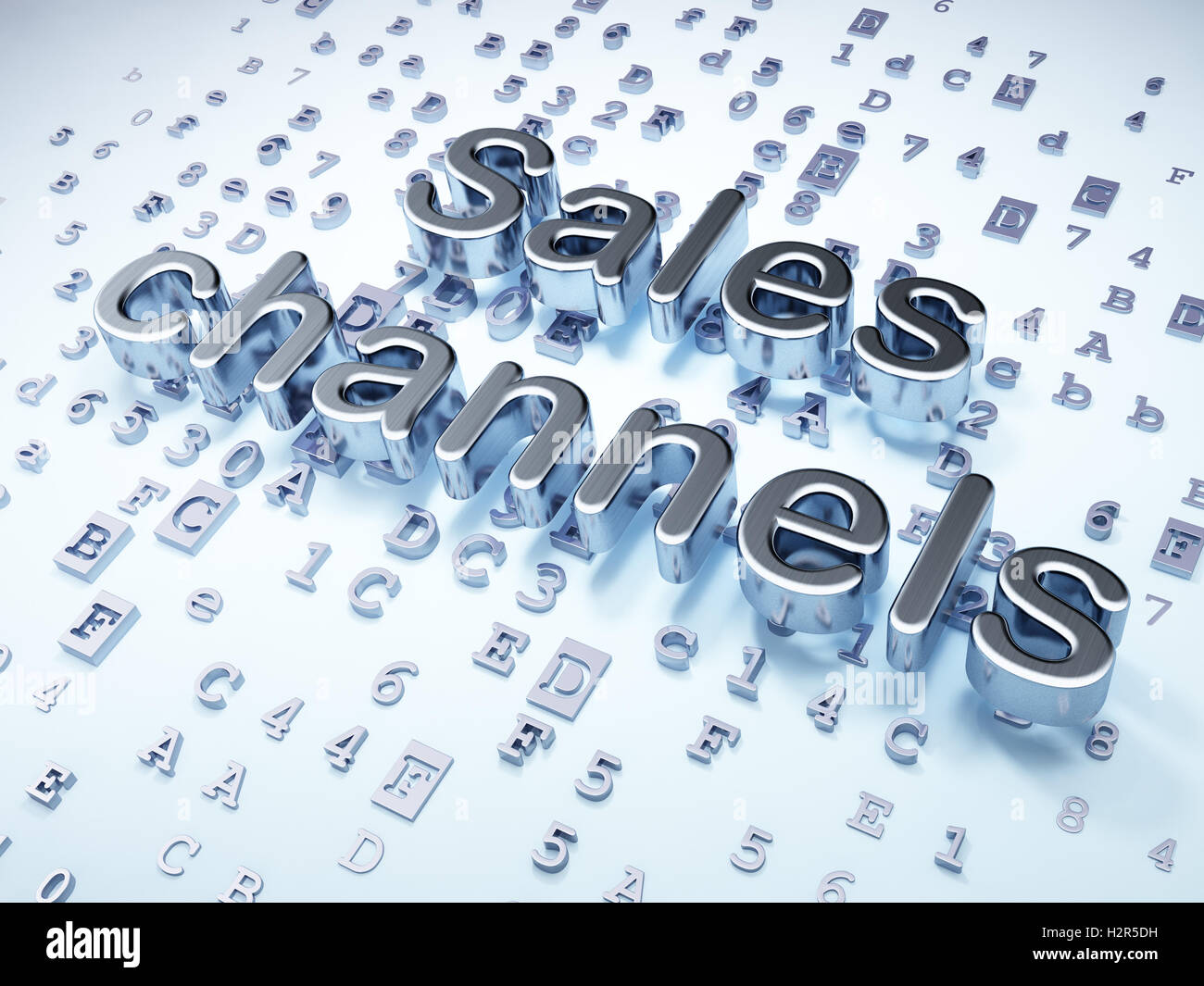 Advertising concept: Silver Sales Channels on digital background Stock ...