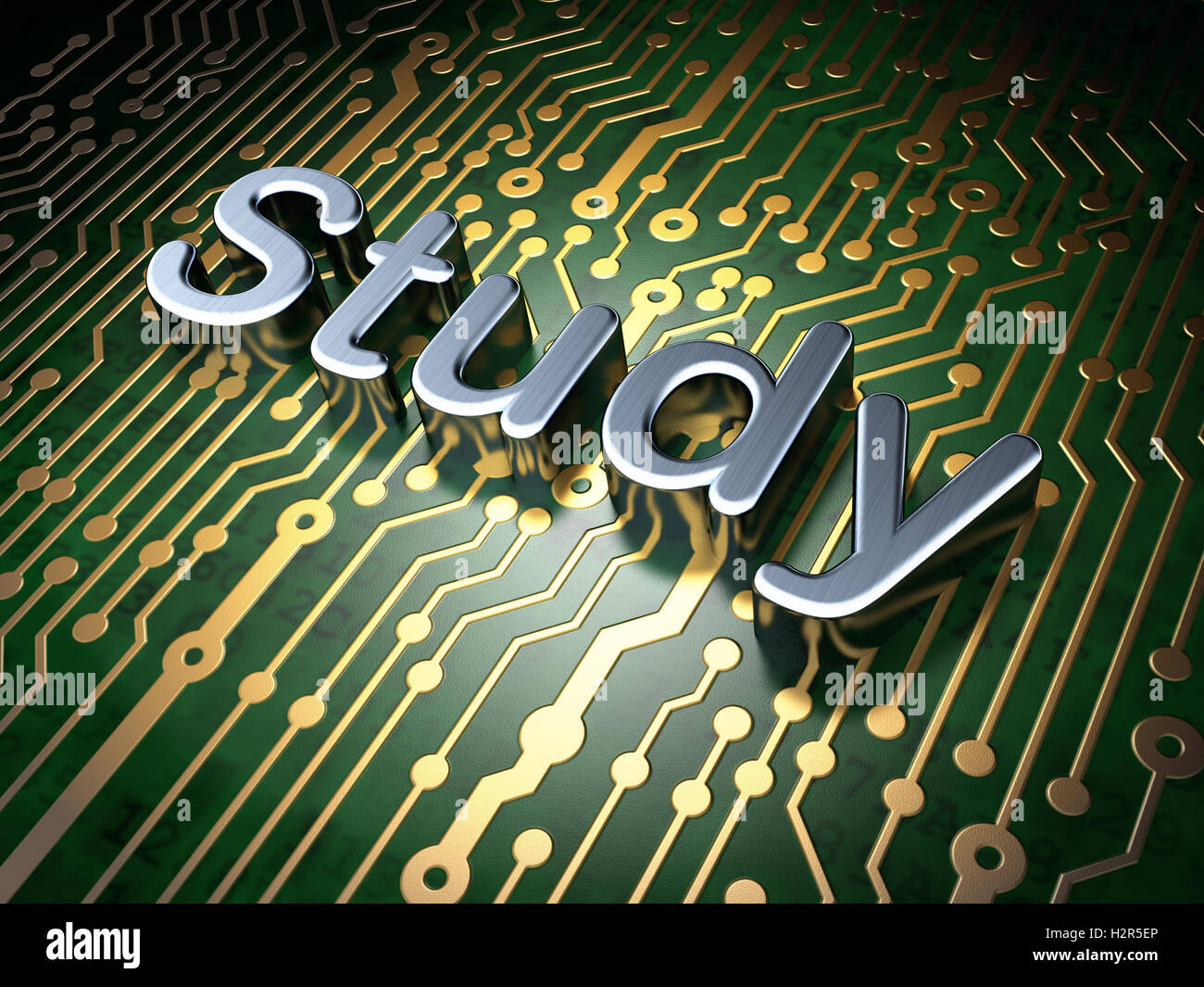 Education concept: Study on circuit board background Stock Photo - Alamy