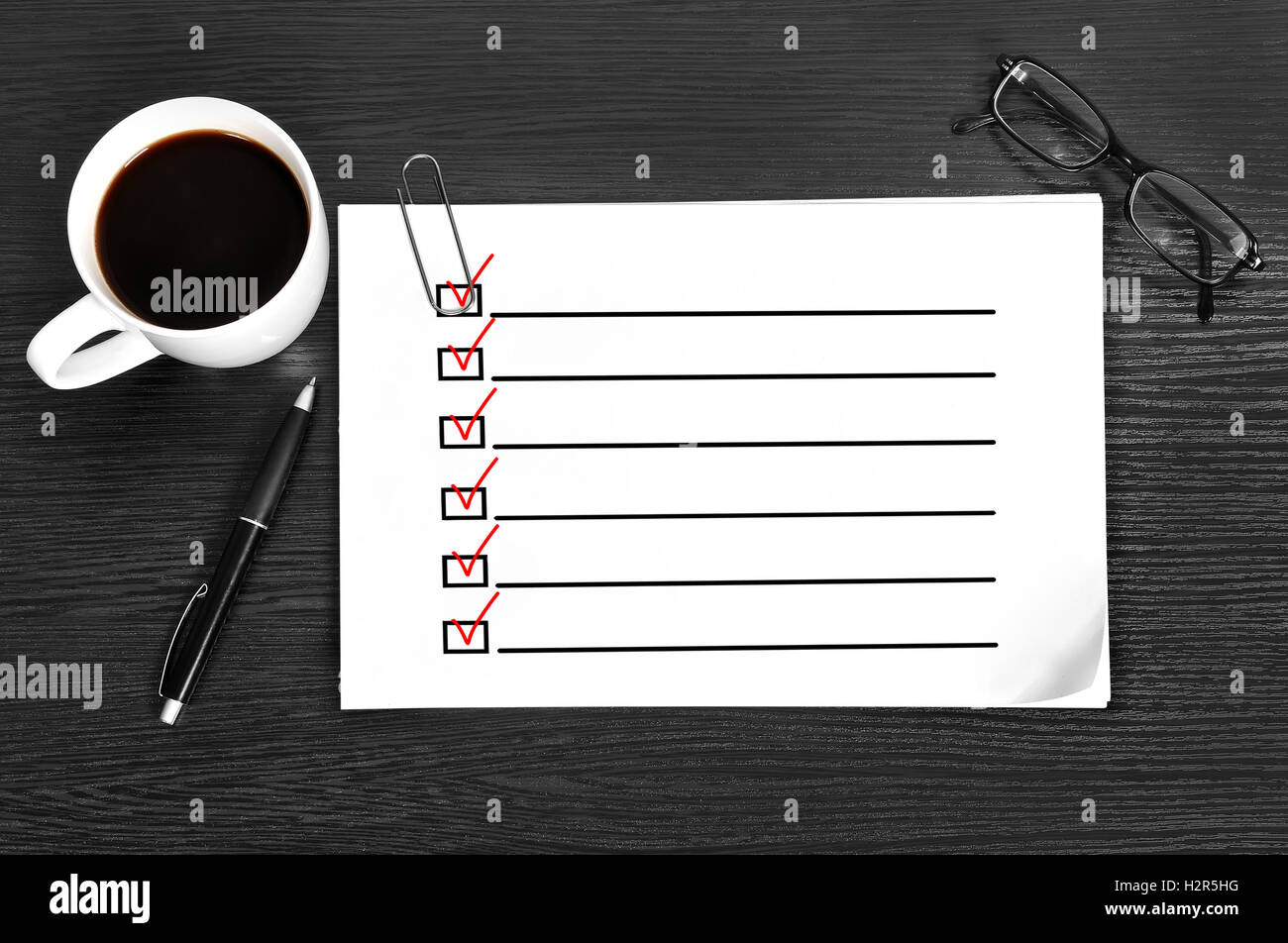 paper with check box Stock Photo - Alamy