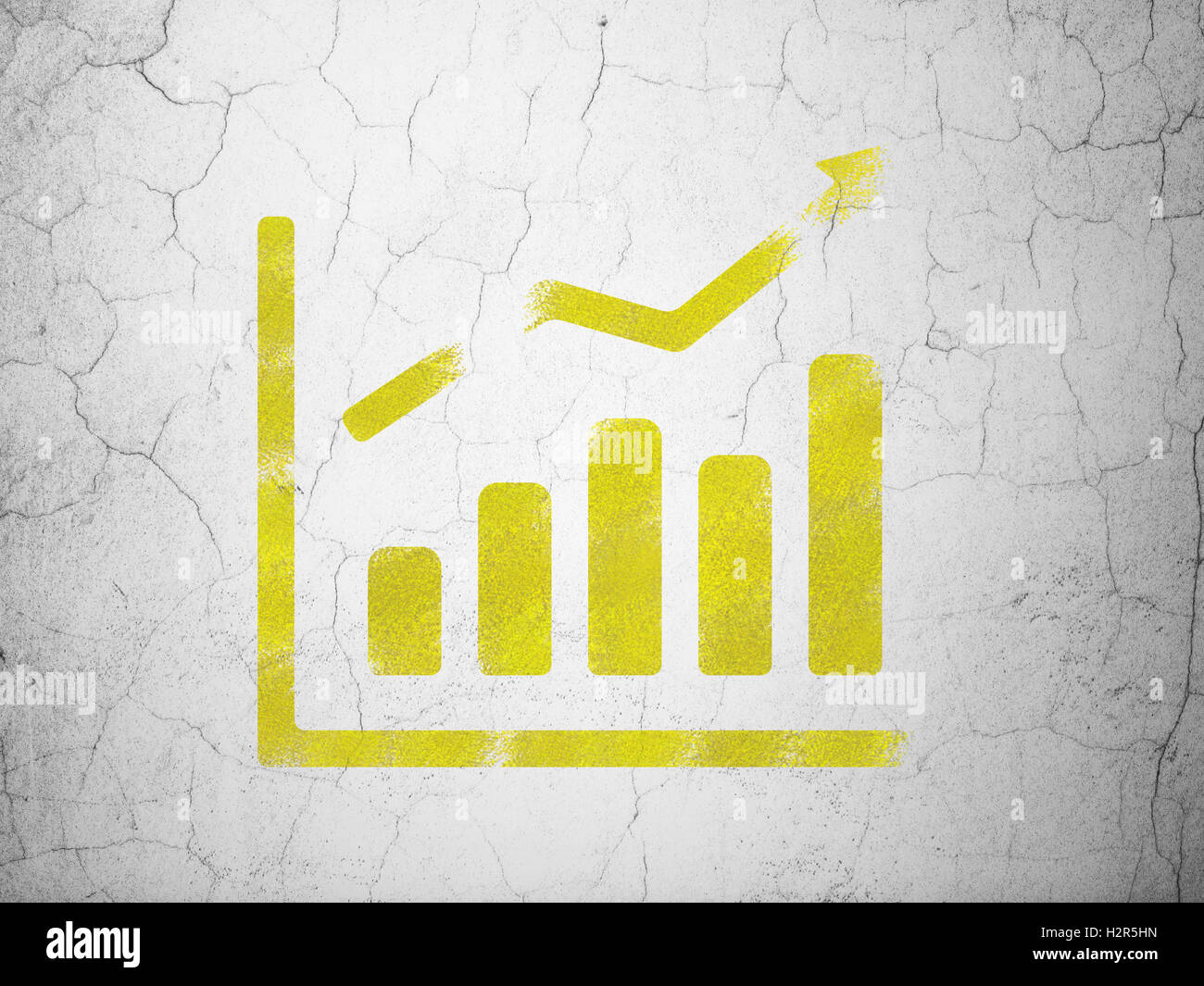 Business concept: Growth Graph on wall background Stock Photo - Alamy
