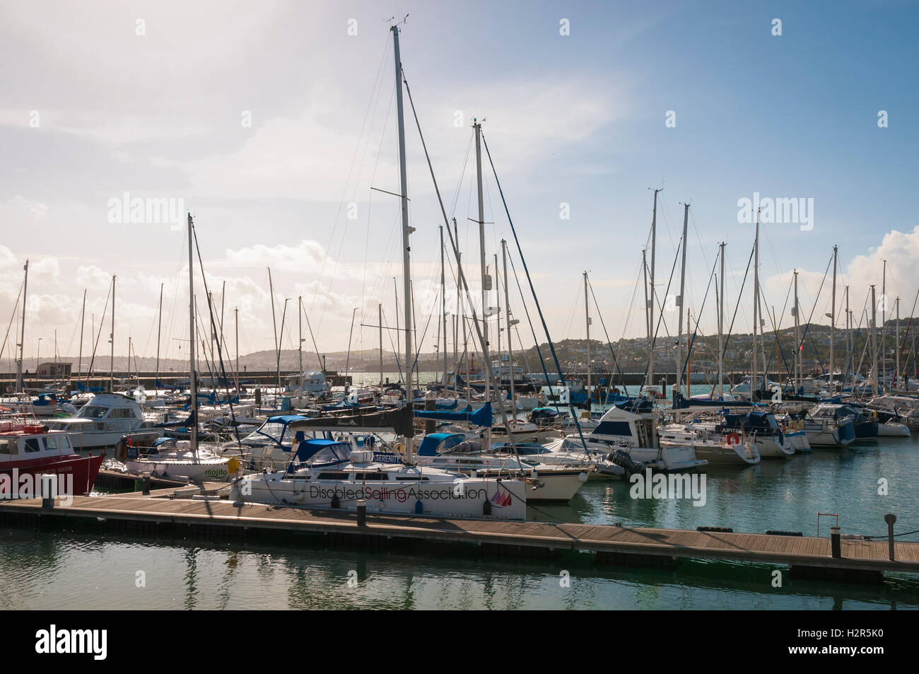 Yatch's in Torquay marina, Torbay, Devon, England Stock Photo - Alamy