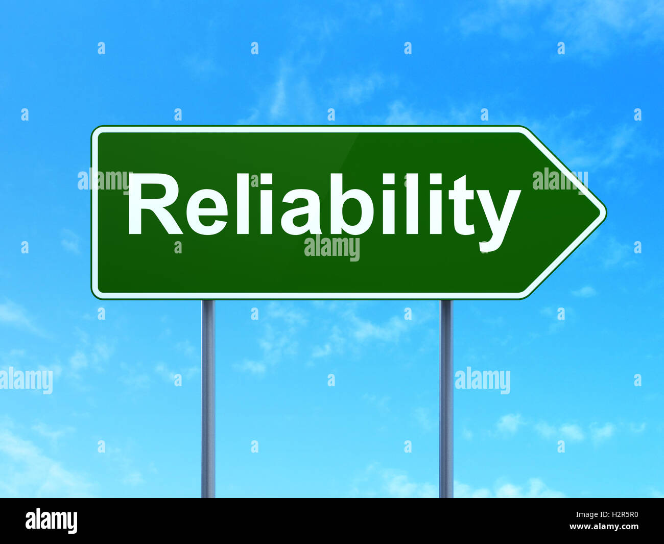 Business concept: Reliability on road sign background Stock Photo - Alamy