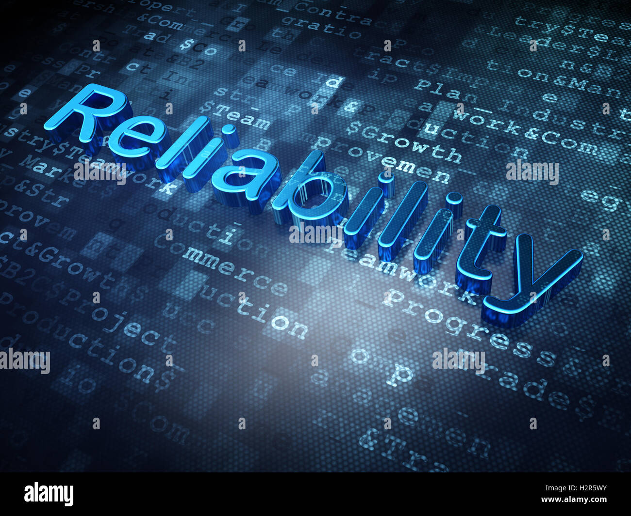 Finance concept: Blue Reliability on digital background Stock Photo - Alamy