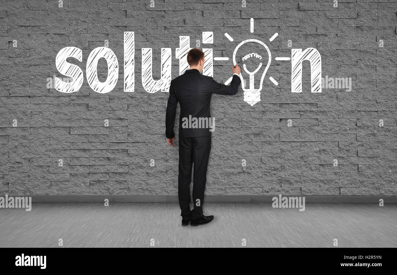 man drawing solution Stock Photo - Alamy