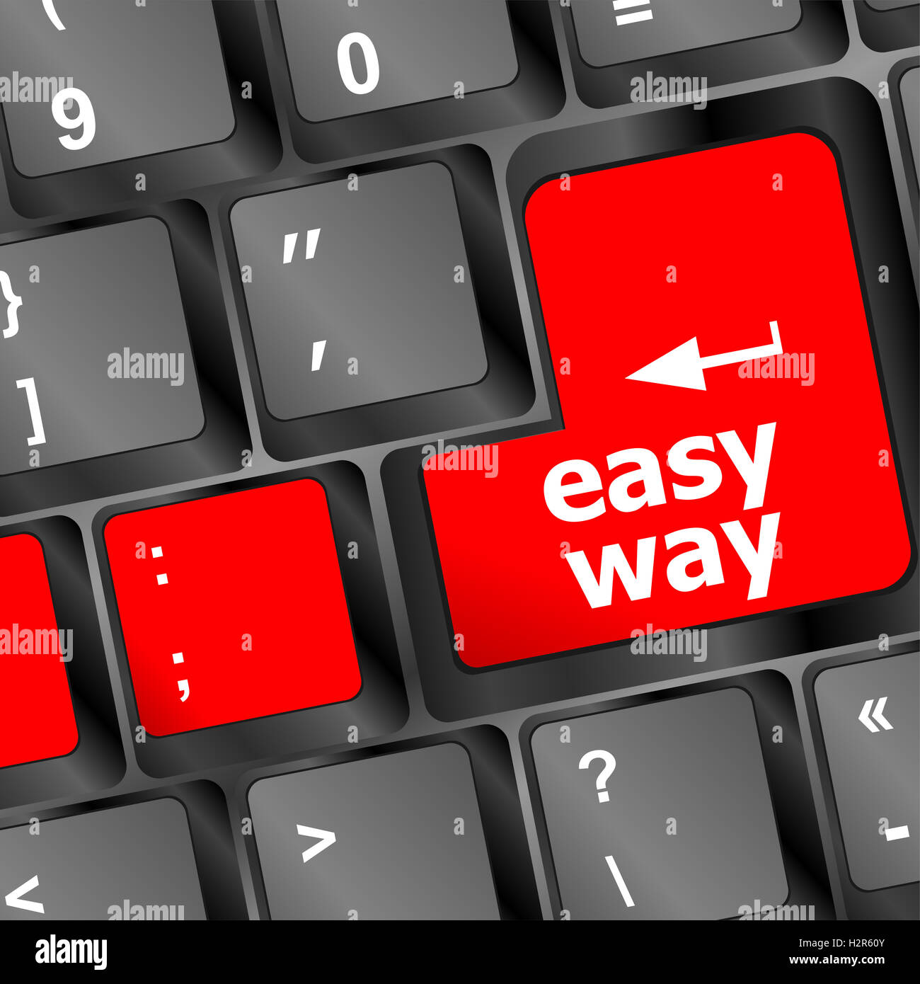 easy way button on computer keyboard pc key Stock Photo - Alamy