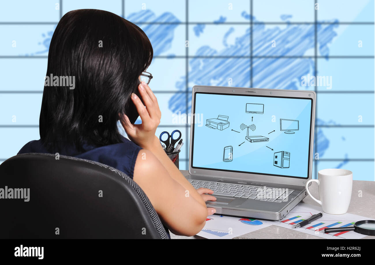 computer network on screen Stock Photo - Alamy
