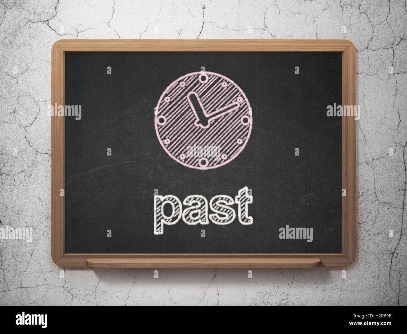 Timeline concept: Clock and Past on chalkboard background Stock Photo ...