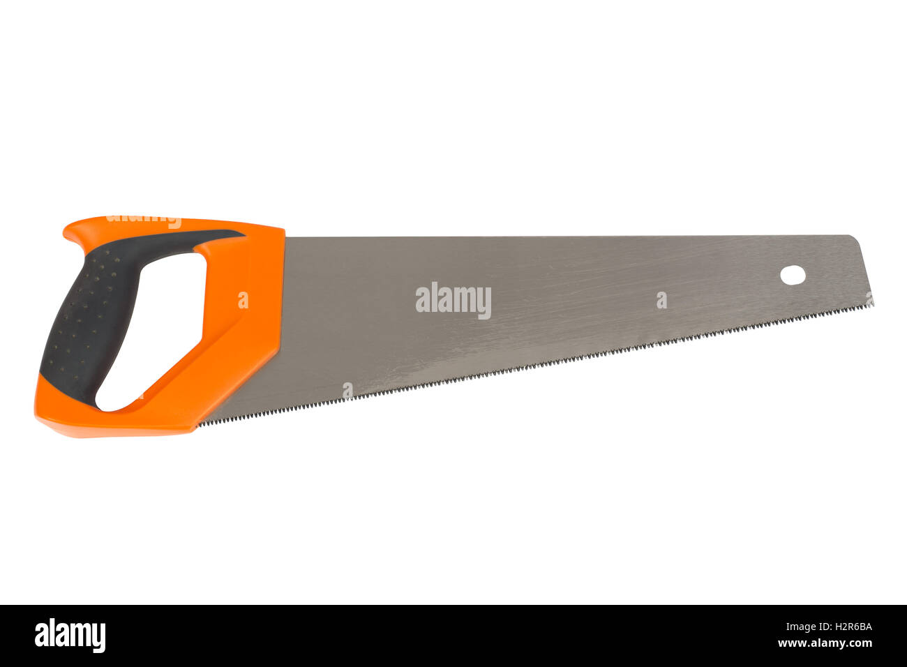 Wood saw with orange handle Stock Photo - Alamy