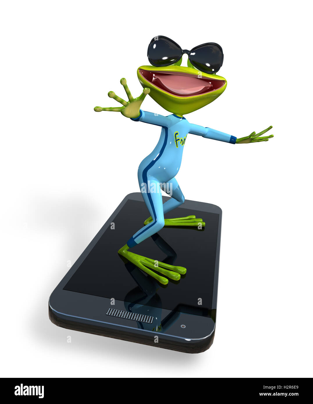 frog with a smartphone Stock Photo - Alamy