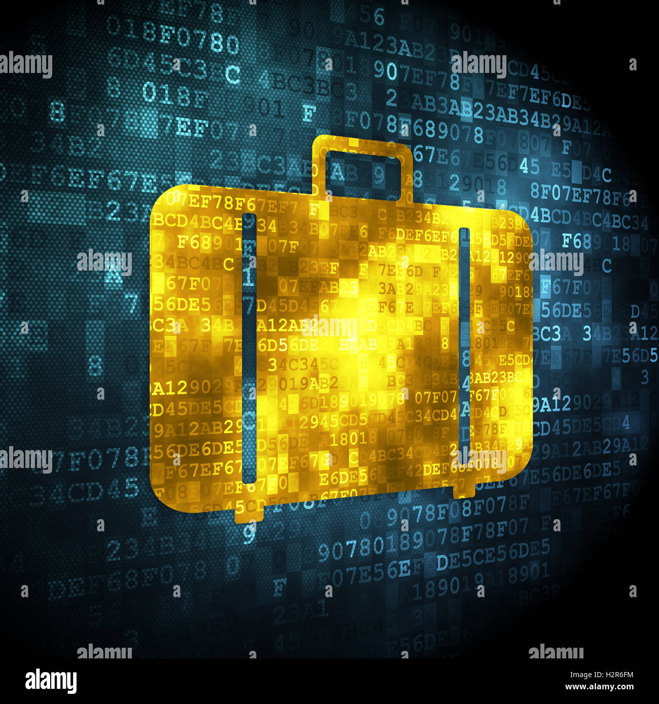 Travel concept: Bag on digital background Stock Photo - Alamy