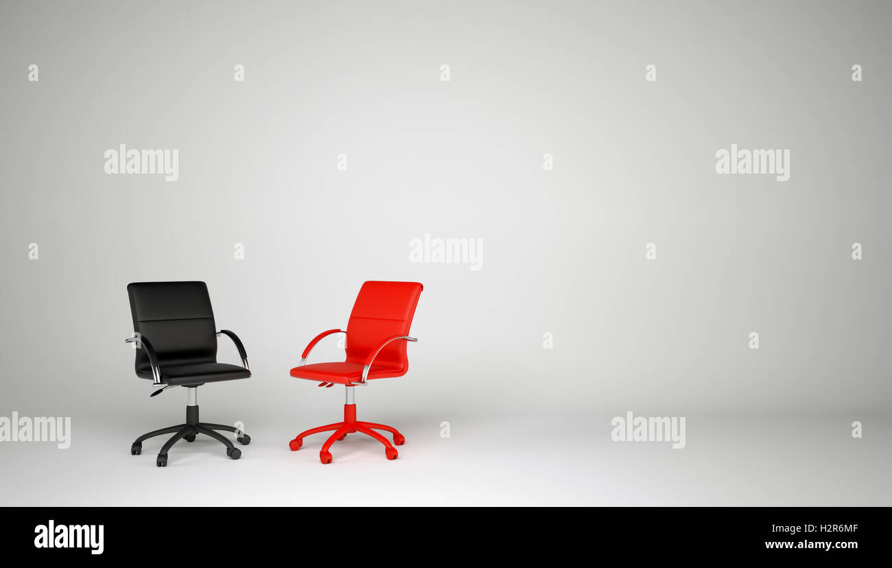 Two office chairs. The concept of dialogue Stock Photo - Alamy