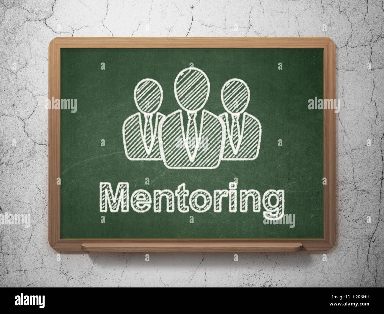 Education concept: Business People and Mentoring on chalkboard ...