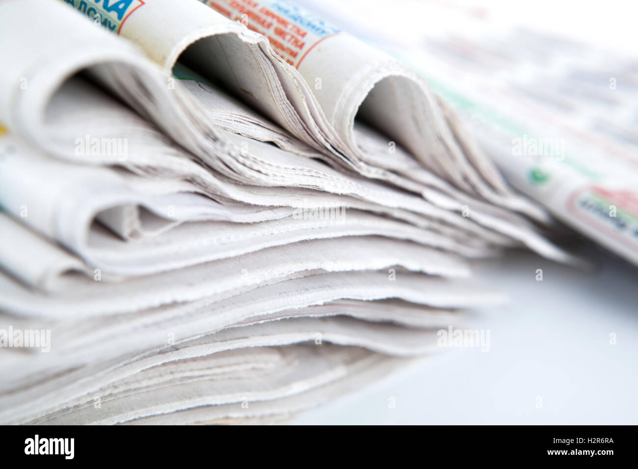 stack of newspapers close-up Stock Photo - Alamy