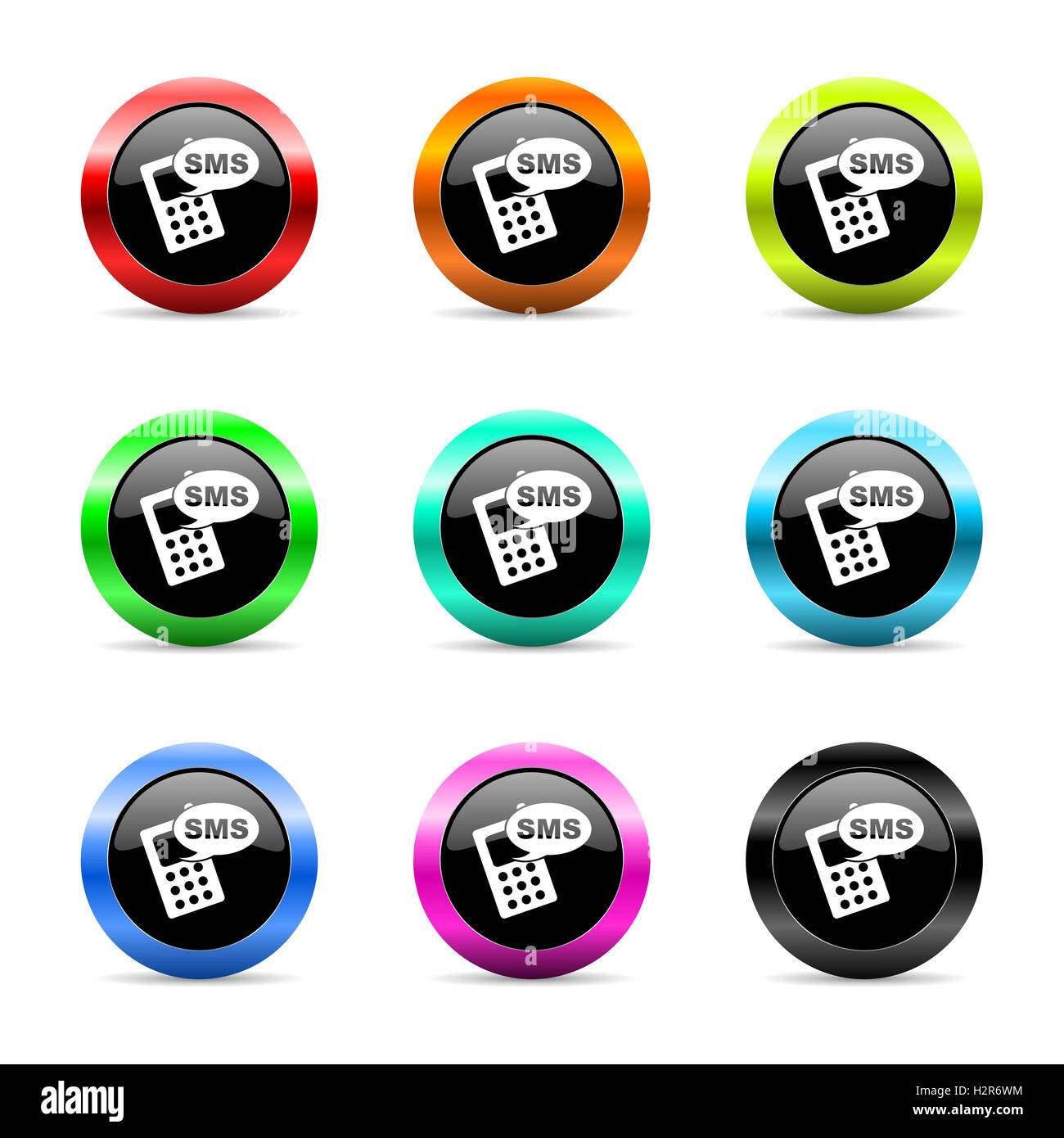 sms web icons set Stock Photo - Alamy